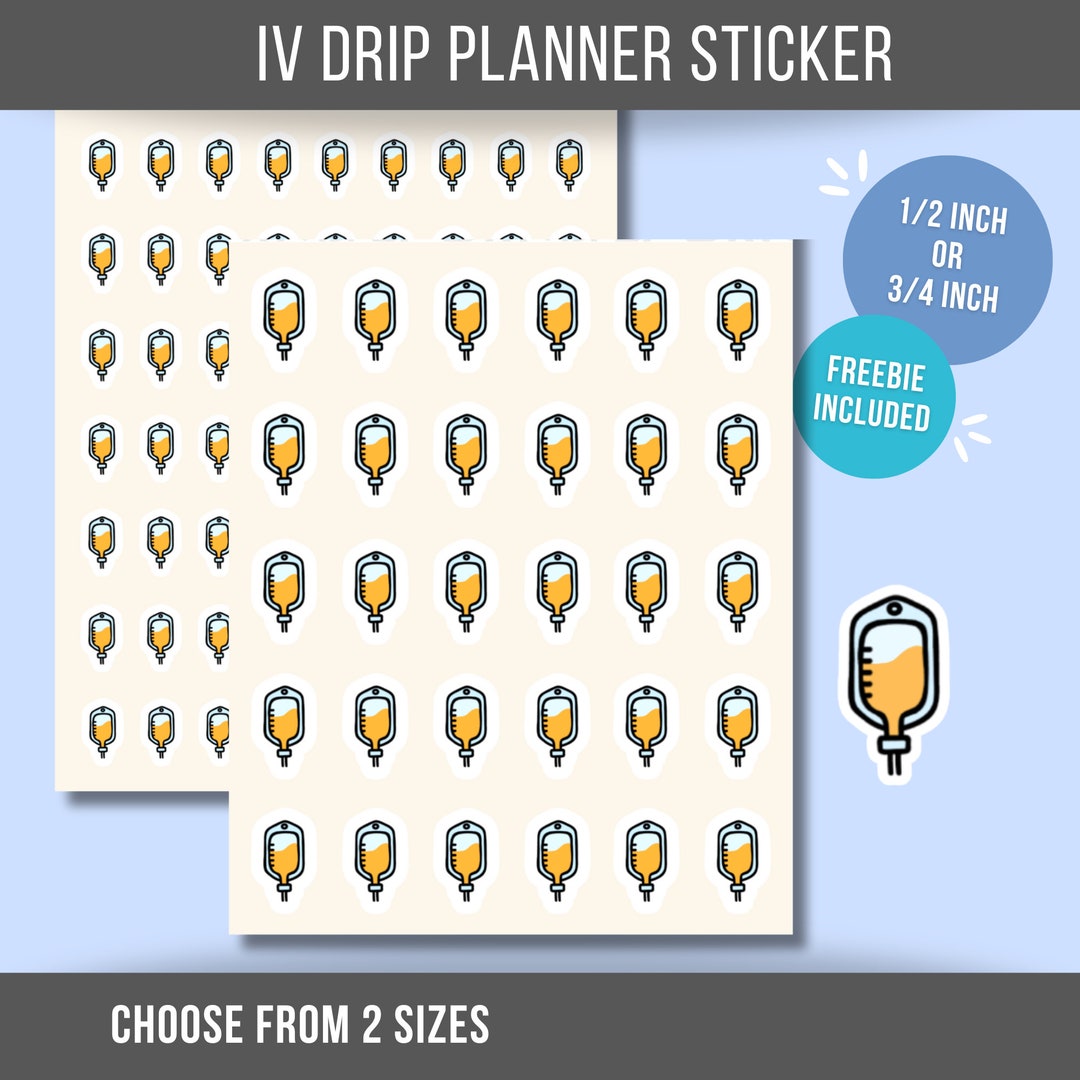 IV Drip Planner Sticker IV Infusion Reminder Vitamin Drip Medical ...
