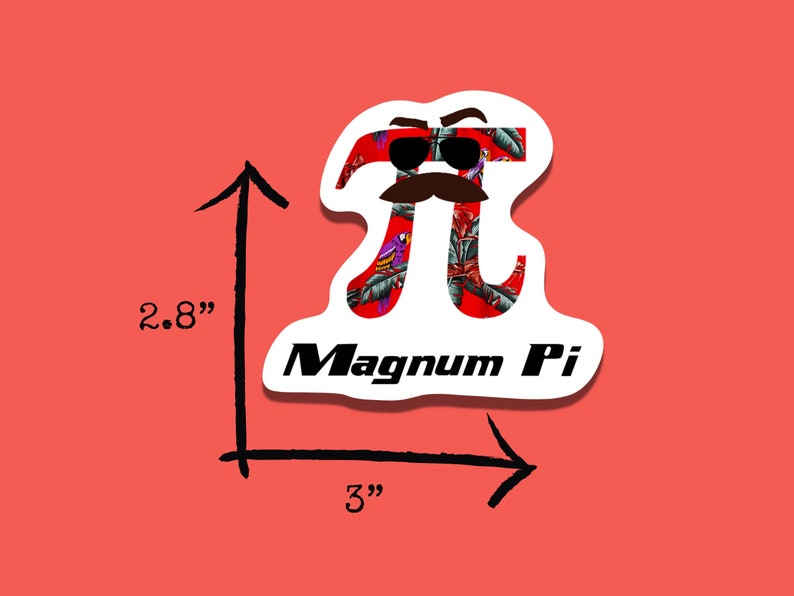 Magnum P.I. Sticker Waterproof Vinyl Sticker Gift for Pi Day - Etsy