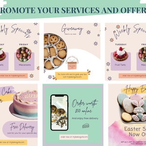 30 Bakery Instagram Templates Bakery CANVA Template Cafe - Etsy