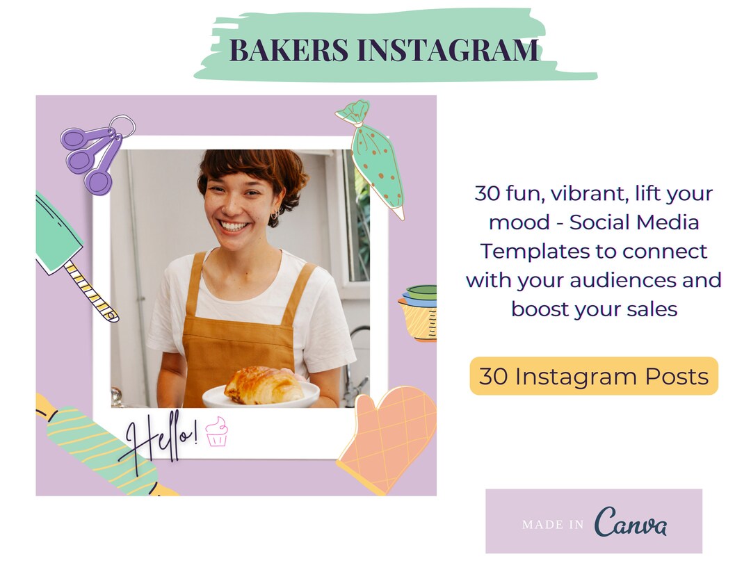 30 Bakery Instagram Templates Bakery CANVA Template Cafe - Etsy