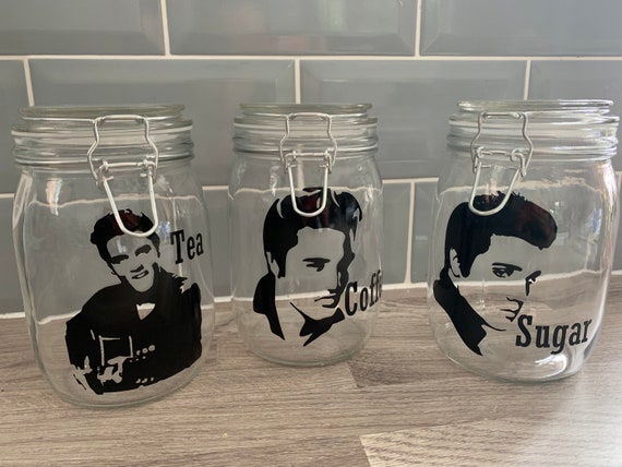 Elvis Inspired Set of 3 Kitchen Canisters/ Storage Jars - Etsy UK