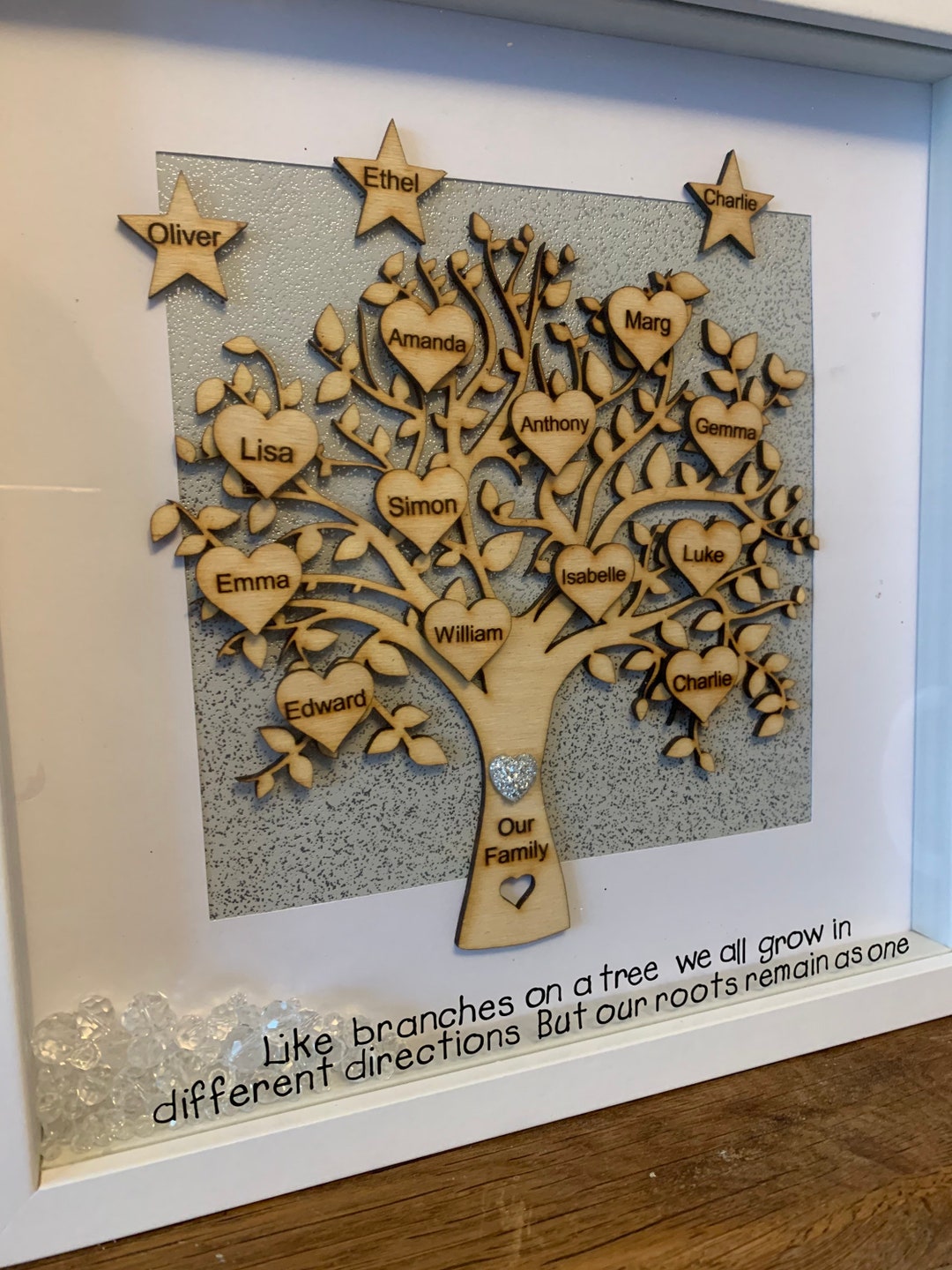 Personalised Family Tree Shadow Box Light up Box Mothers - Etsy