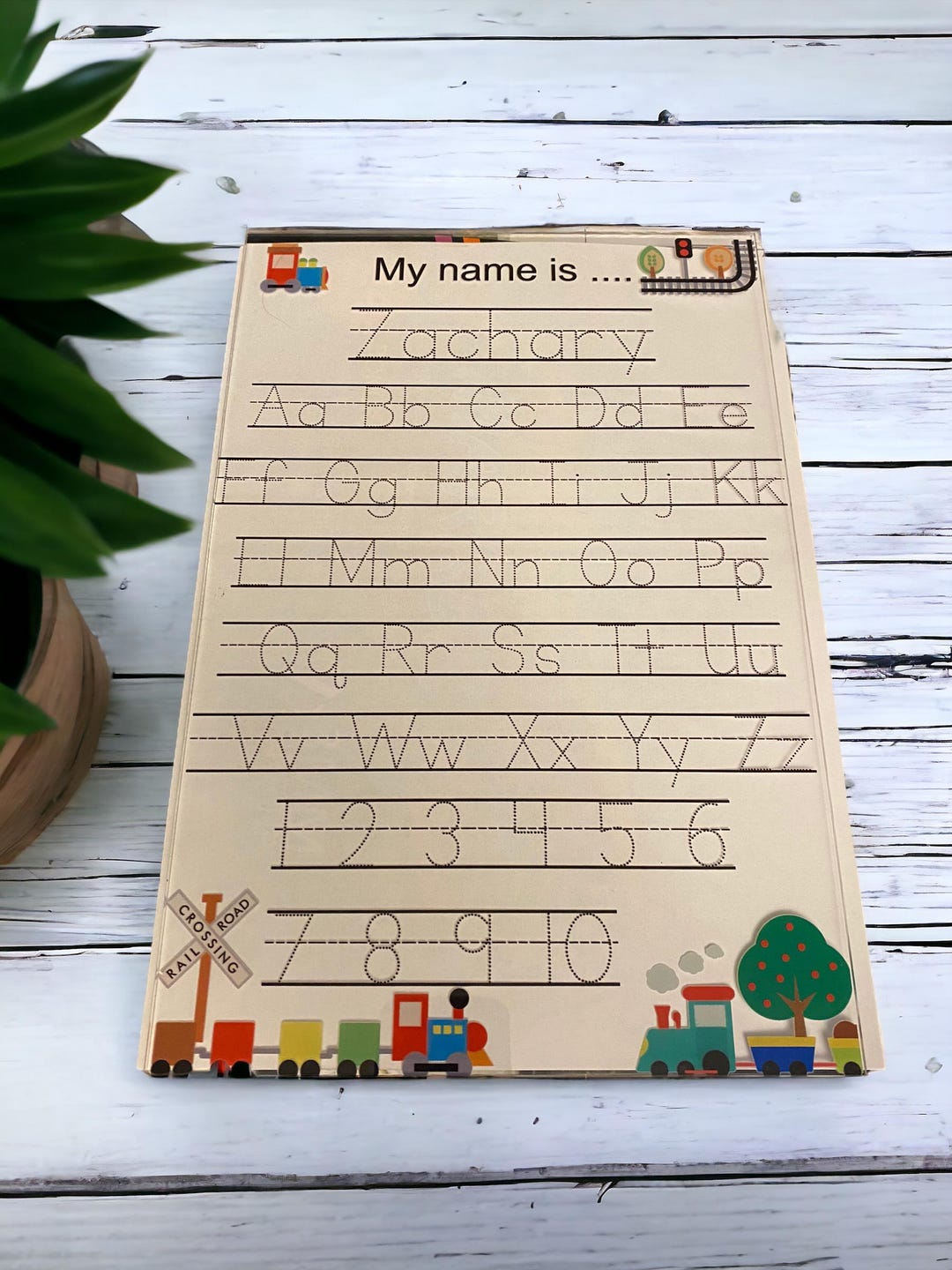 Personalised Train Tracing Board, Learning My Name and Alphabet/numbers ...