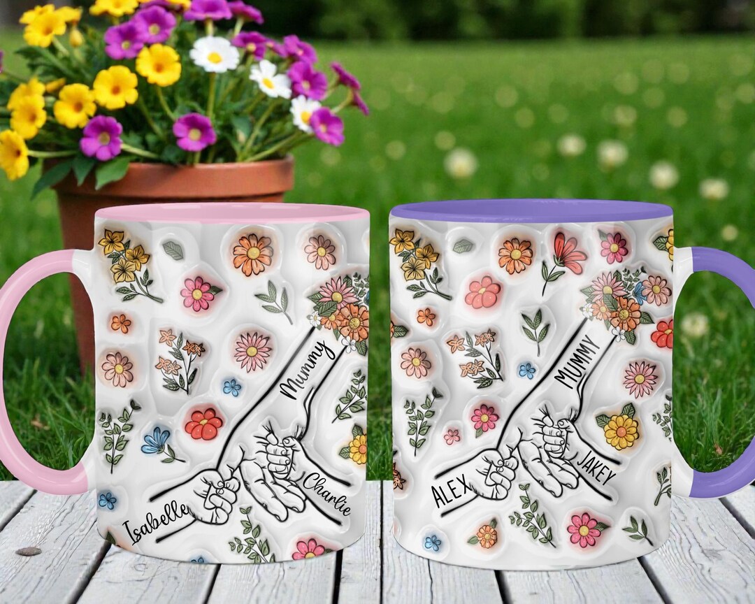 Personalised Holding Mum Hand Mug - Gift for Her, Gift for Mum and ...