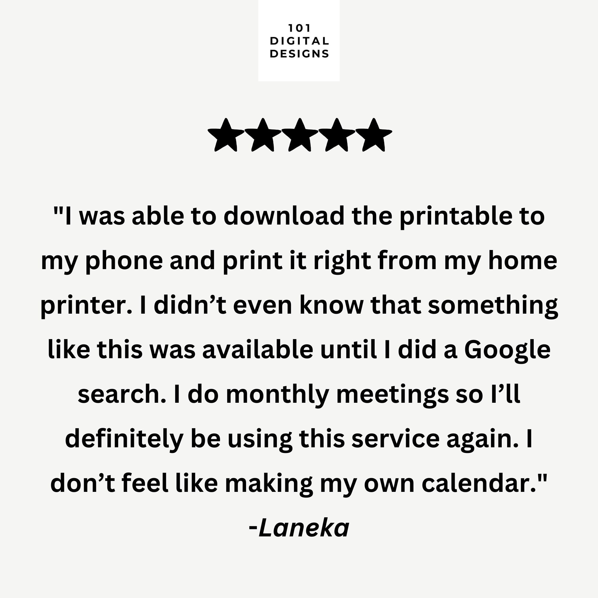 Editable Weekly Calendar Printable Digital Download PDF Vertical Simple ...