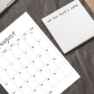 Editable August 2024 Calendar Printable Digital Download PDF Horizontal ...