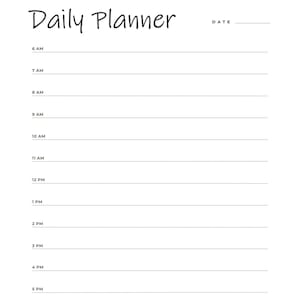 Editable Daily Calendar Printable Digital Download PDF Vertical Simple ...