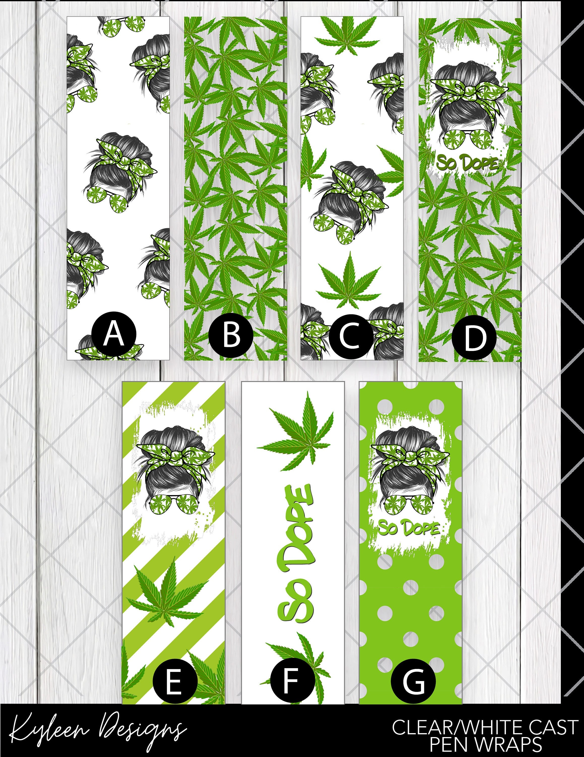 WHITE or CLEAR Cast VINYL Pen Wraps-so Dope Cannabis Pen Wrap - Etsy