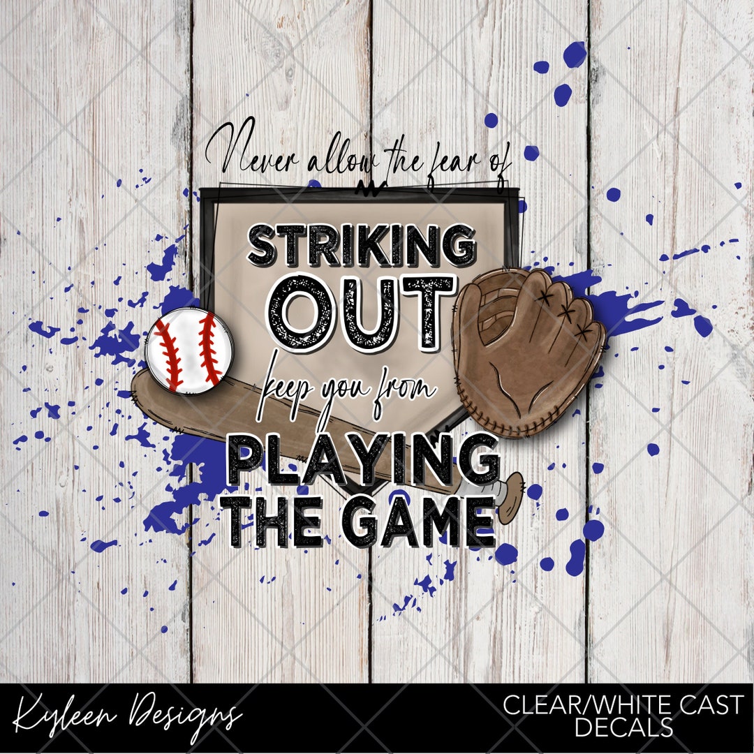 Striking Out Clear or WHITE CAST VINYL Decal - Etsy