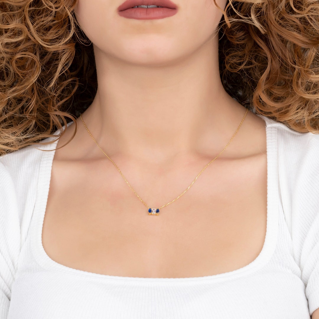 2 Birthstone Necklace, Mother's Days Gift, Sterling Silver Grandma ...