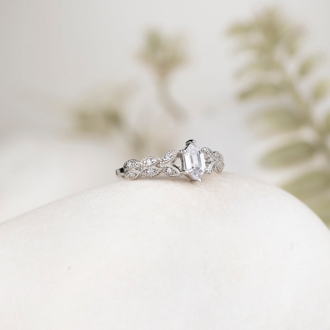 Hexagon Cut Ring, Promise Ring, Engagement Ring, Personalized Gift ...