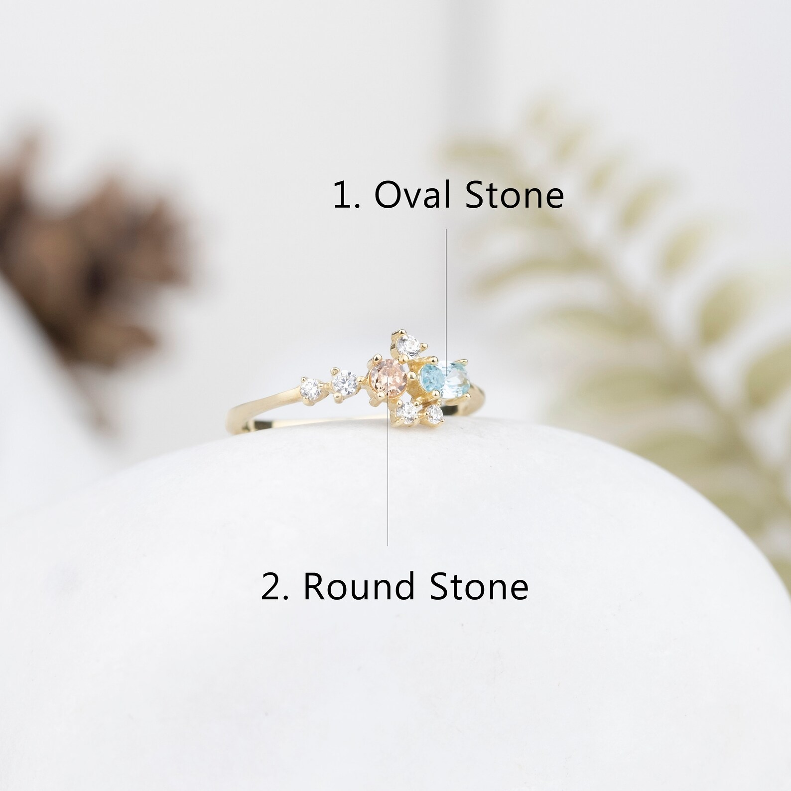 Sterling Silver Oval Birthstone Ring, Personalized Family Jewelry - Etsy