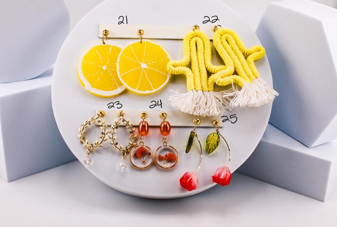 Gold Color Magnetically-attachable Dangles for Gauges & Earrings NEW ...