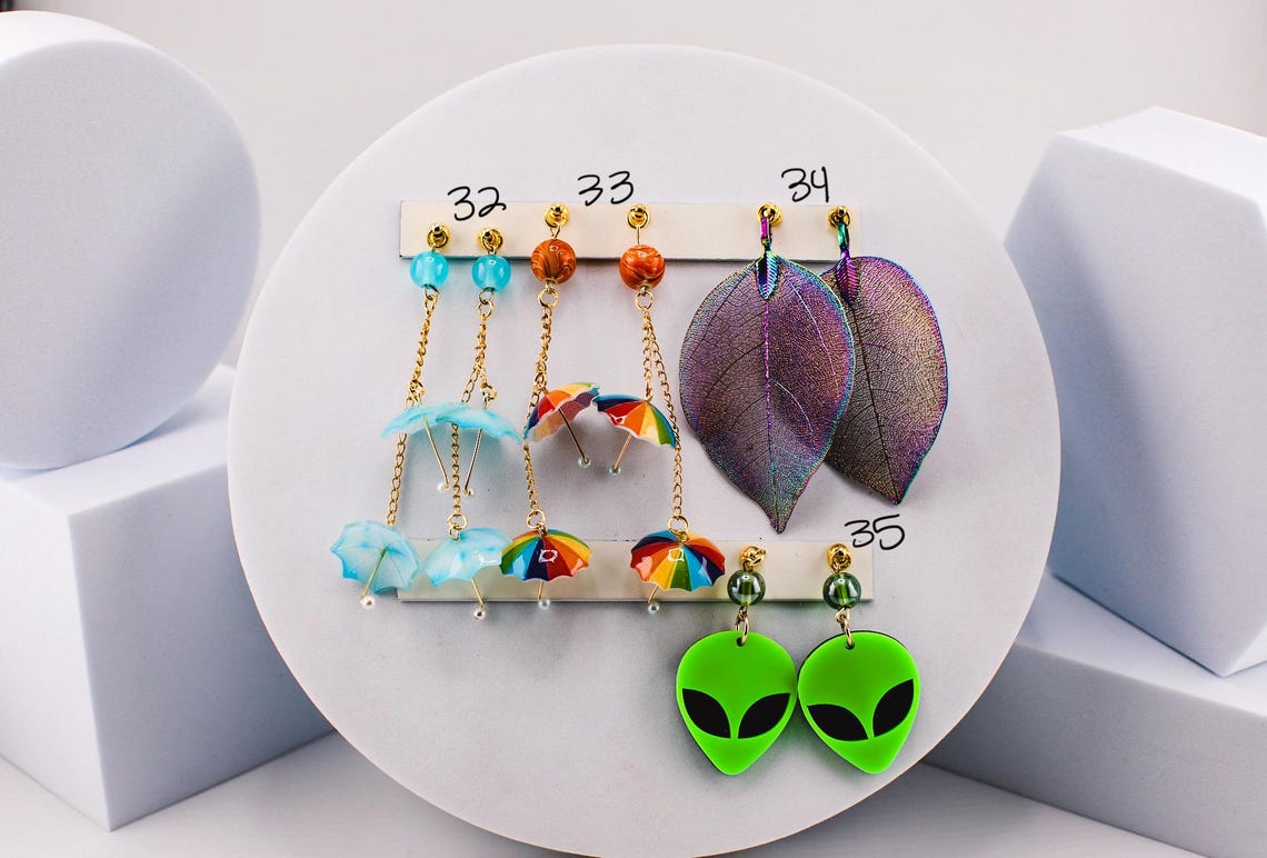 Gold Color Magnetically-attachable Dangles for Gauges & Earrings NEW ...