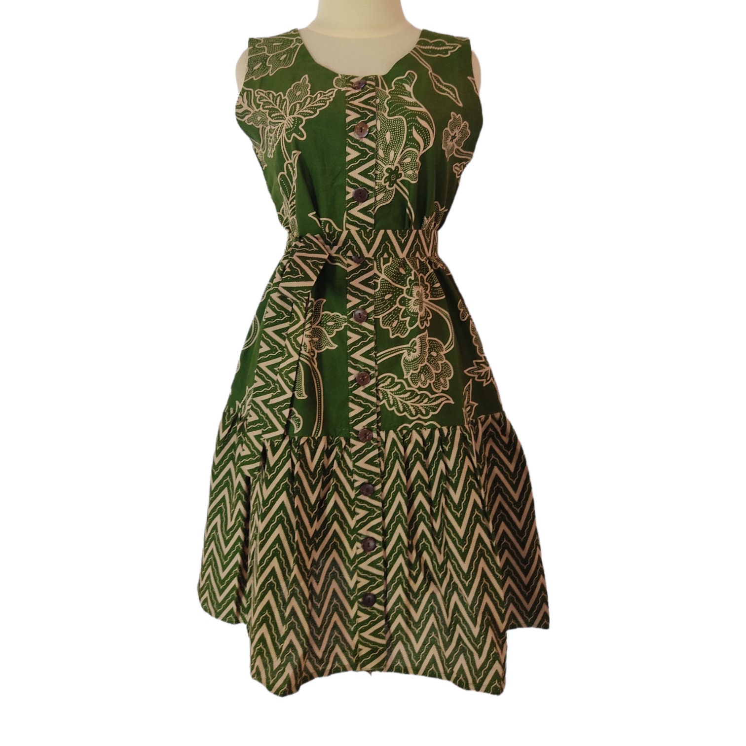 Green Hand-made Batik Dresses for Women - Etsy
