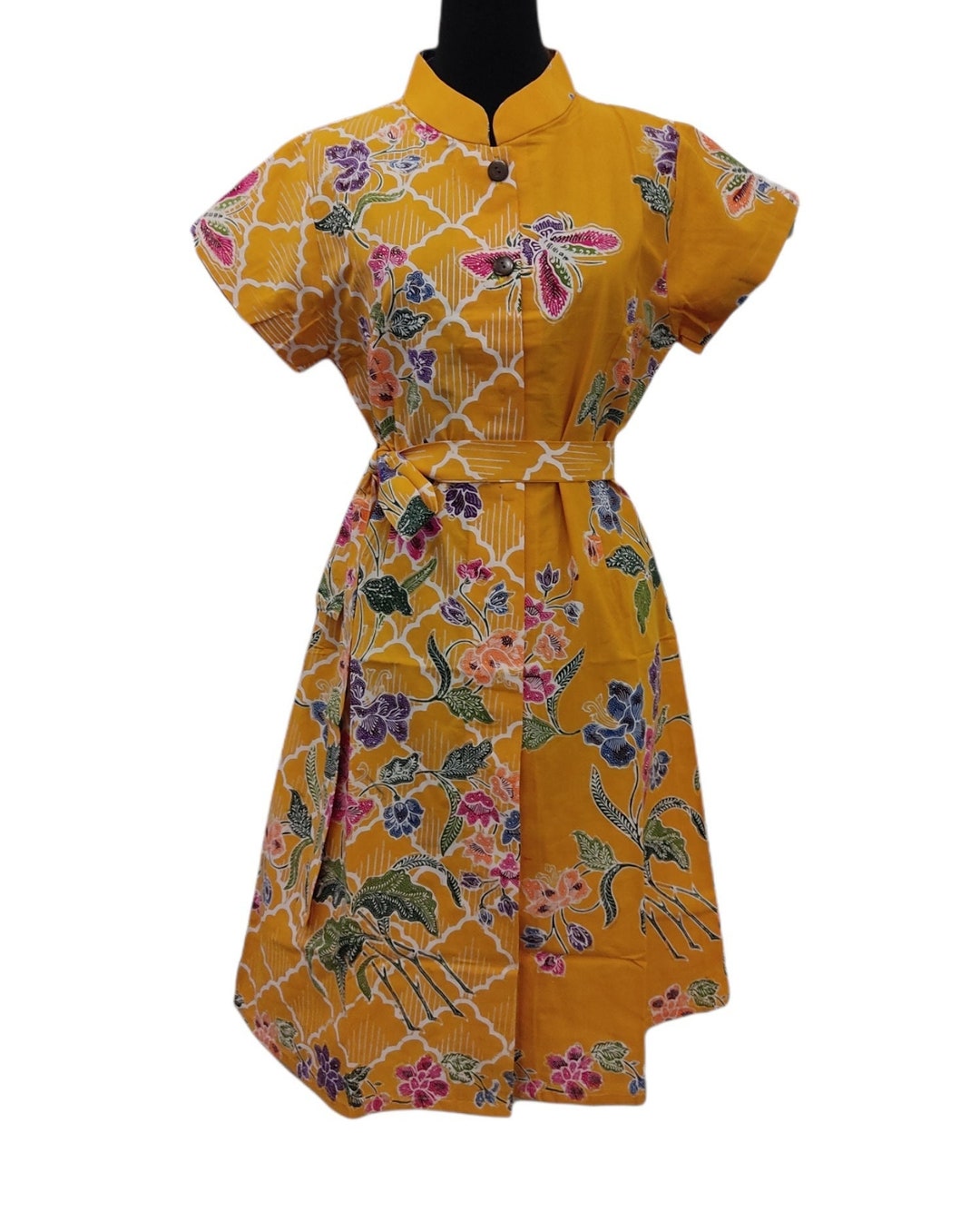 Refined Batik Dress With Short Sleeves: Ideal for Any Formal Event - Etsy