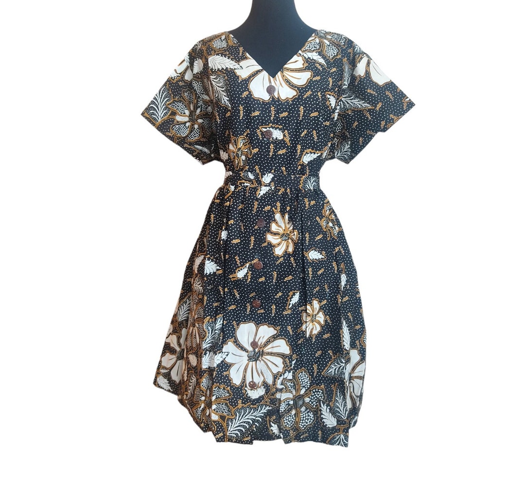 Plus Size Solo Batik Dress for Women | Hand-printed Batik Cotton ...
