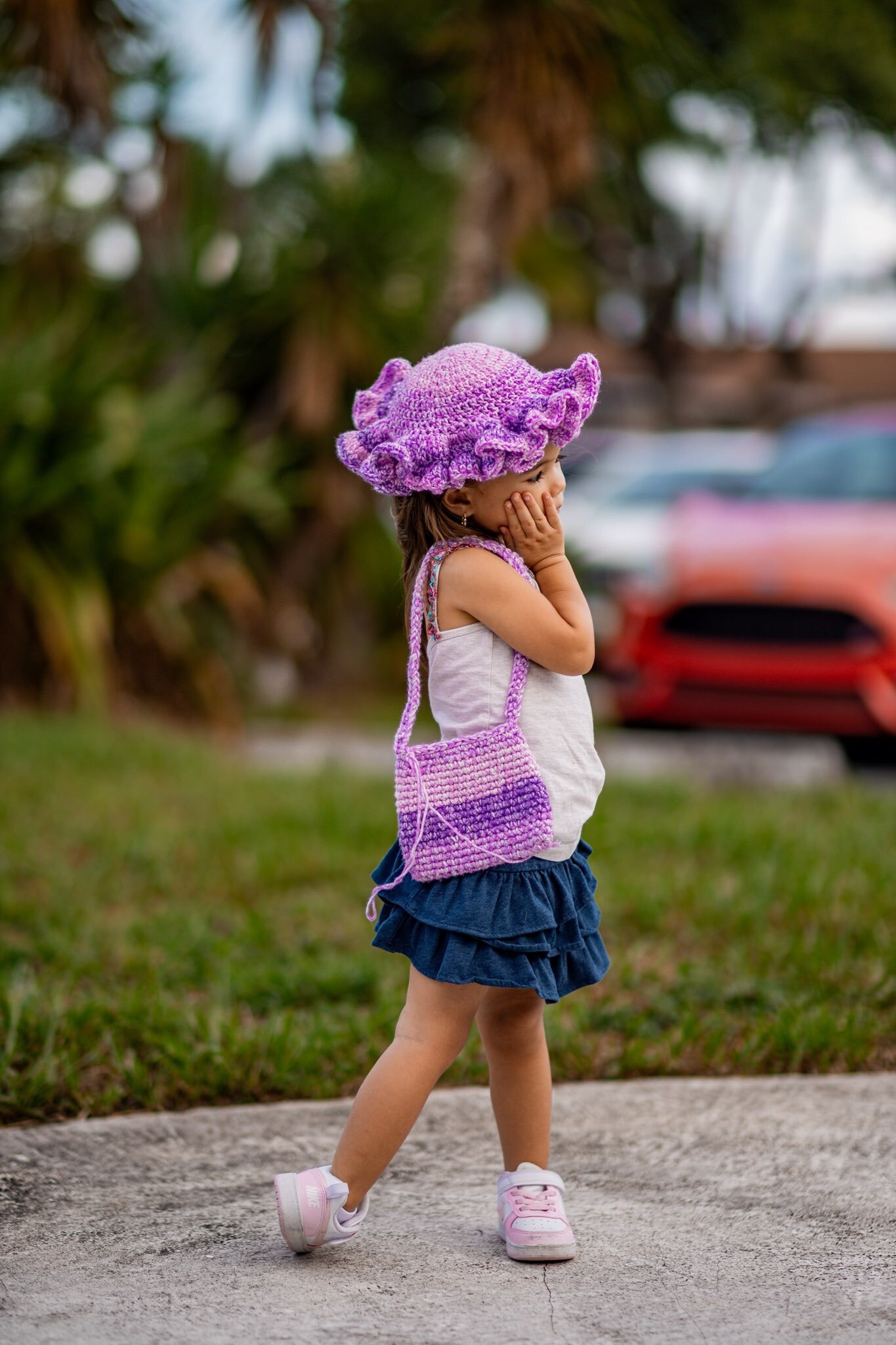 Matching Kids Bucket Ruffle Hat & Purse - Etsy