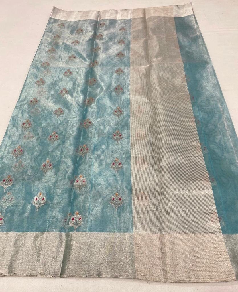 New Colours Availabel.chanderi Handloom Tissue Silk Saree With Silver ...