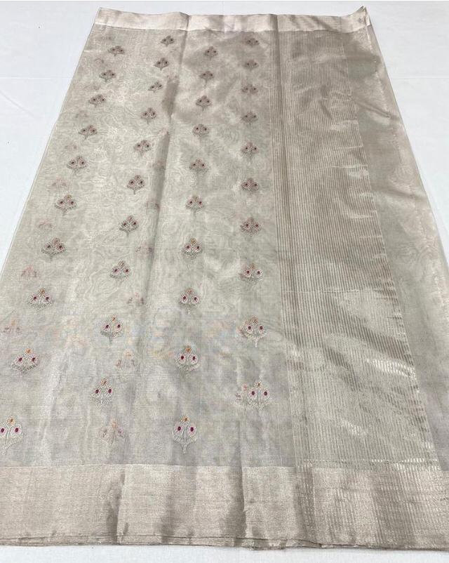 New Colours Availabel.chanderi Handloom Tissue Silk Saree With Silver ...