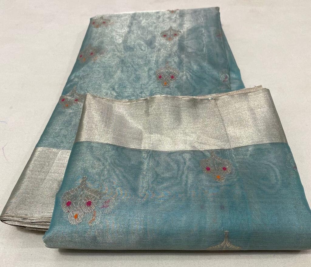 New Colours Availabel.chanderi Handloom Tissue Silk Saree With Silver ...
