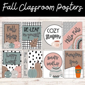Boho Fall Classroom Posters | Fall Bulletin Board | Fall Classroom ...