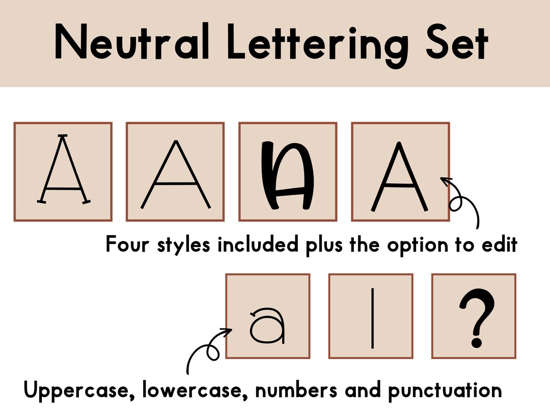 Neutral Bulletin Board Lettering | Neutral Classroom | Classroom Decor ...