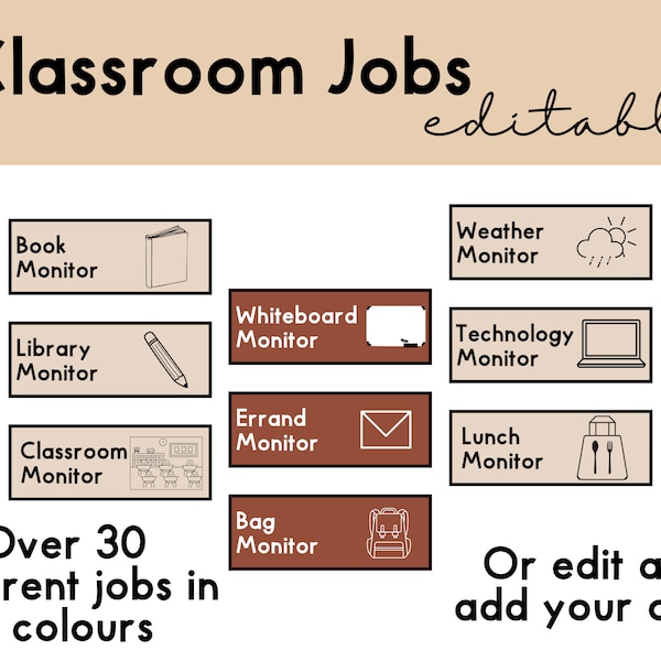 Neutral Classroom Jobs - Etsy