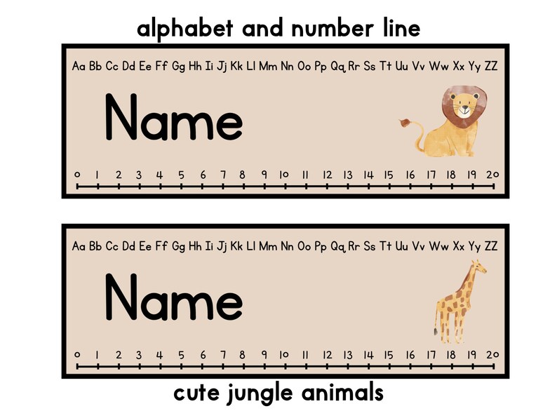 Student Desk Name Labels EDITABLE | Desk Number Line | Alphabet ...
