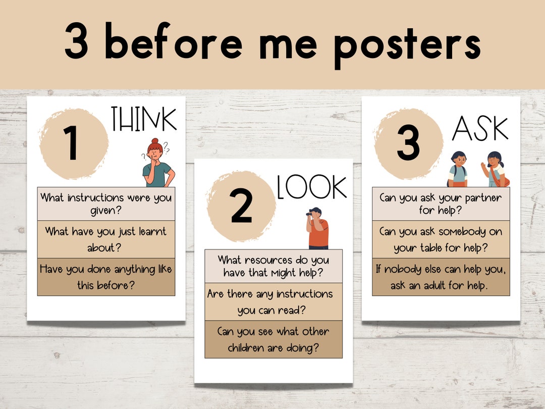 Three Before Me Posters | Classroom Posters | Classroom Management ...