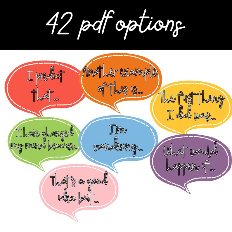 Accountable Talk Sentence Stems EDITABLE | Conversation Starters ...