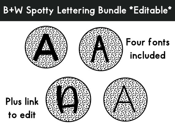 Black And White Lettering For Display