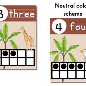 Cute Watercolour Jungle Animal Number Poster | Classroom Poster ...