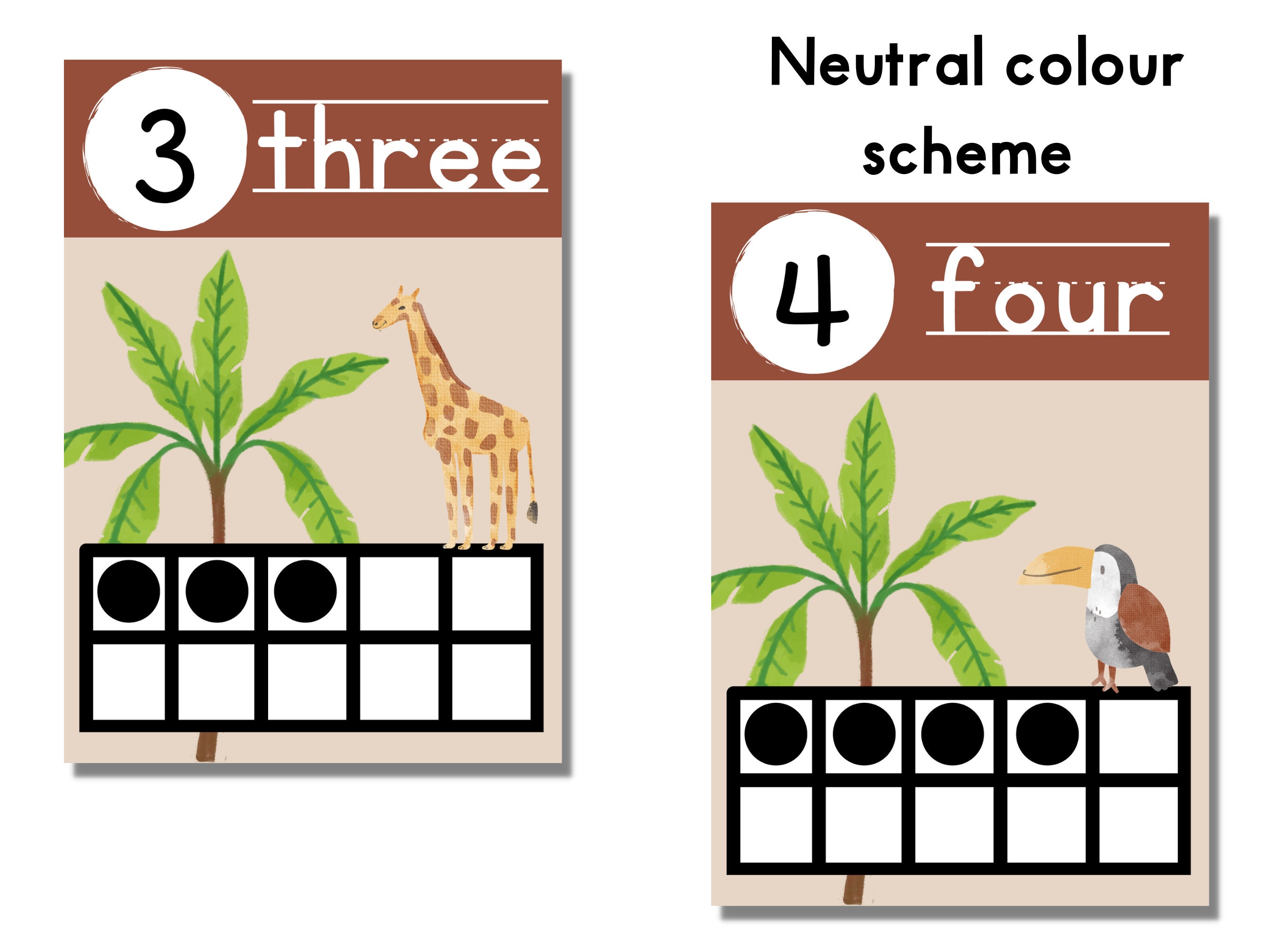 Cute Watercolour Jungle Animal Number Poster | Classroom Poster ...