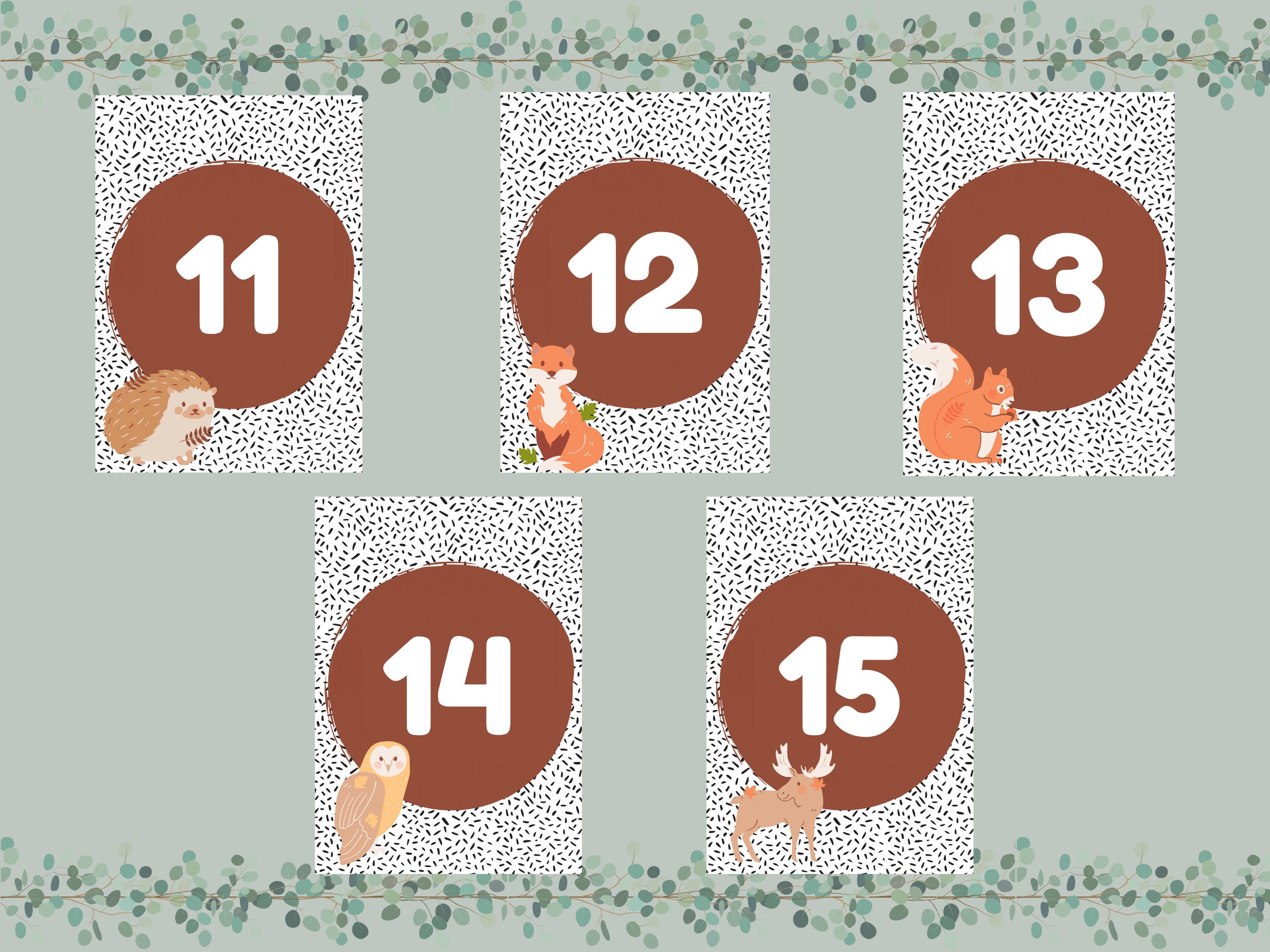 WOODLAND NUMBERS 1-20 | Nature and Woodland Themed Classroom Number ...