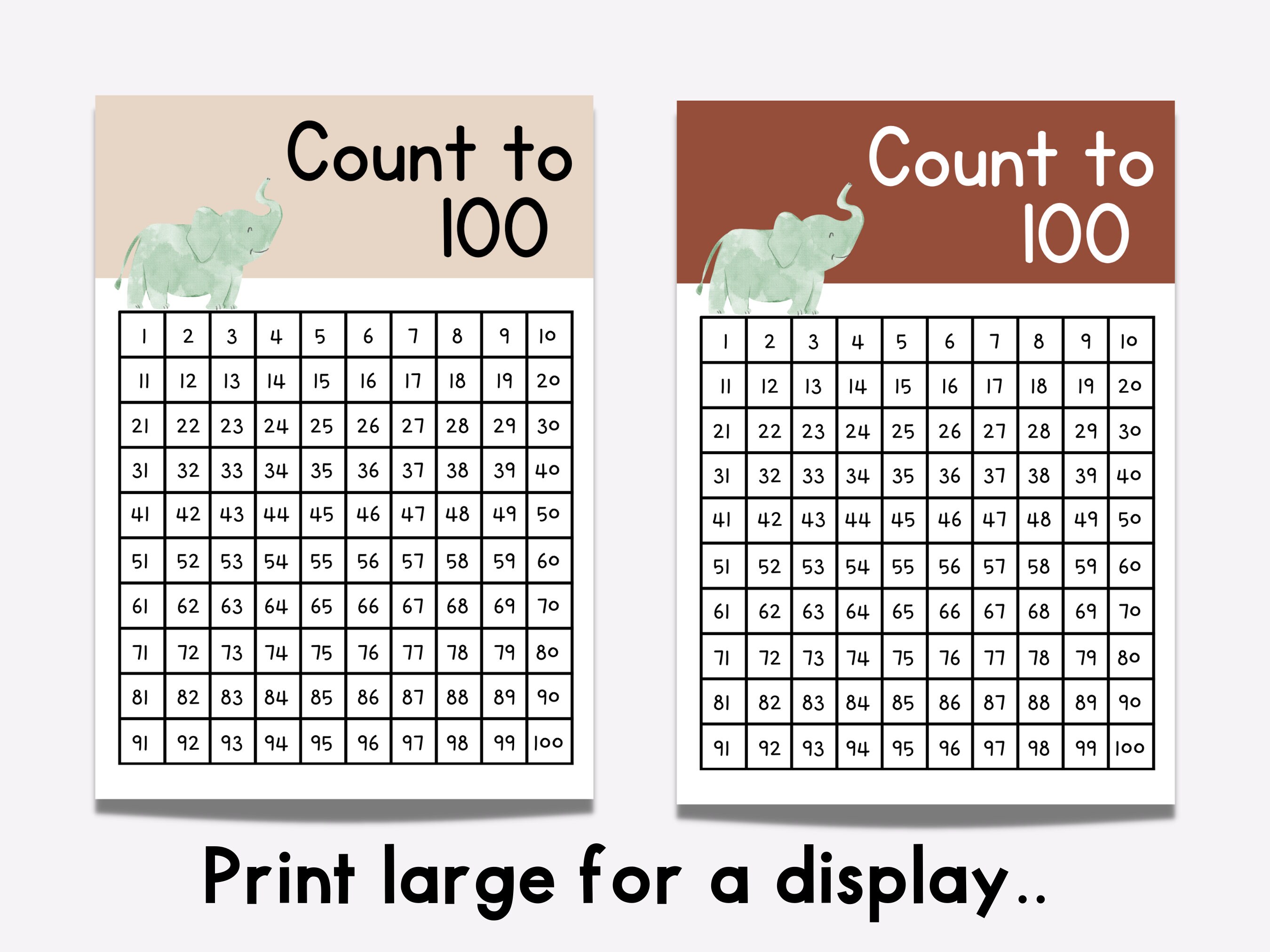 Count to 100 Number Chart Number Poster Classroom Poster Classroom ...