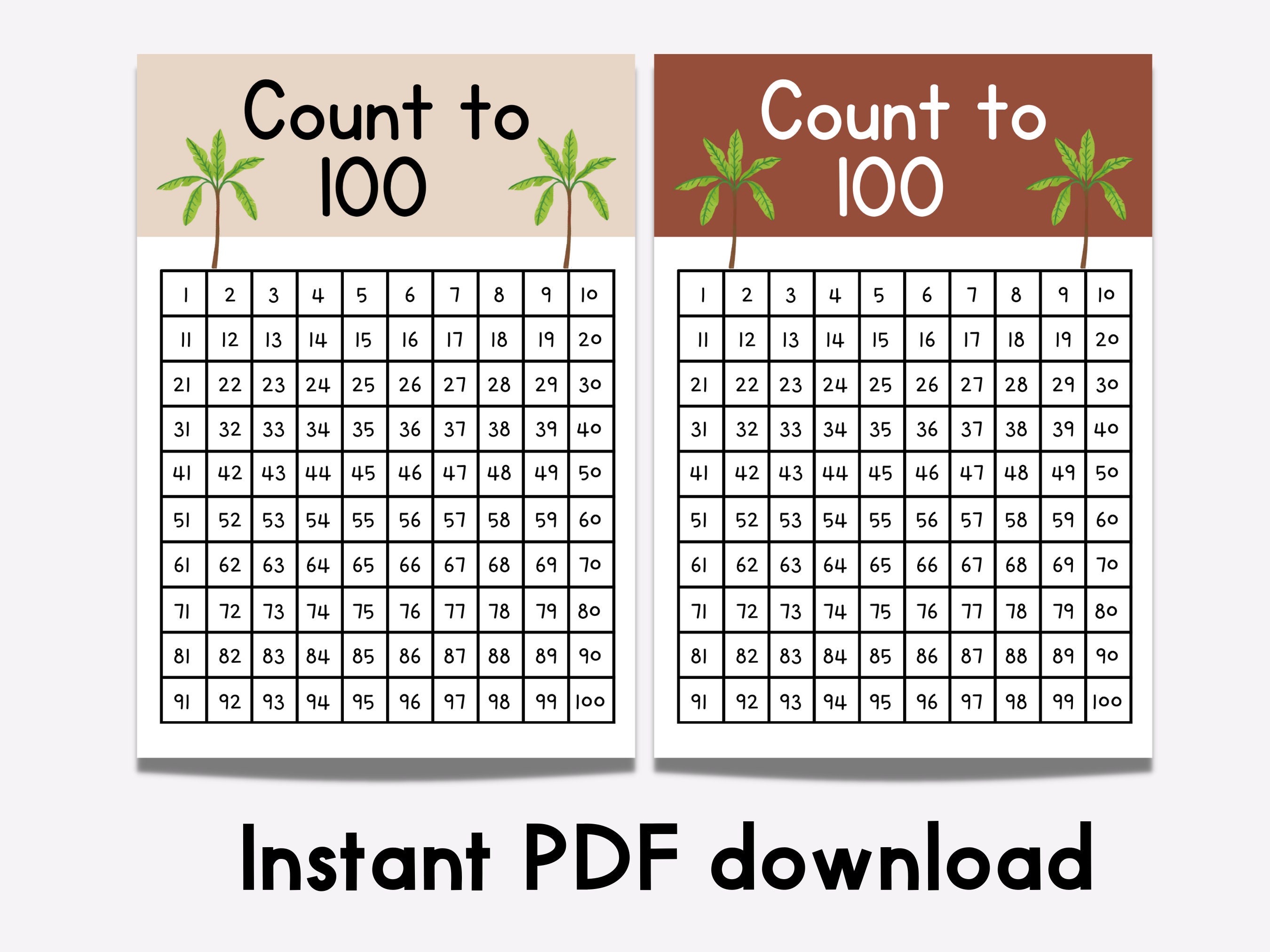 Count to 100 Number Chart Number Poster Classroom Poster Classroom ...