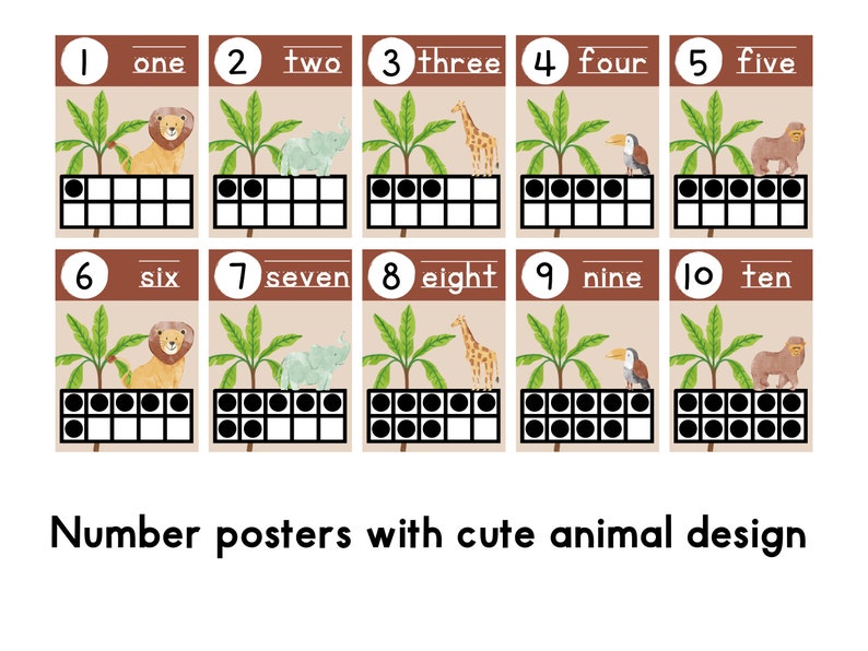 Maths Poster Bundle Neutral Classroom Decor Animal - Etsy