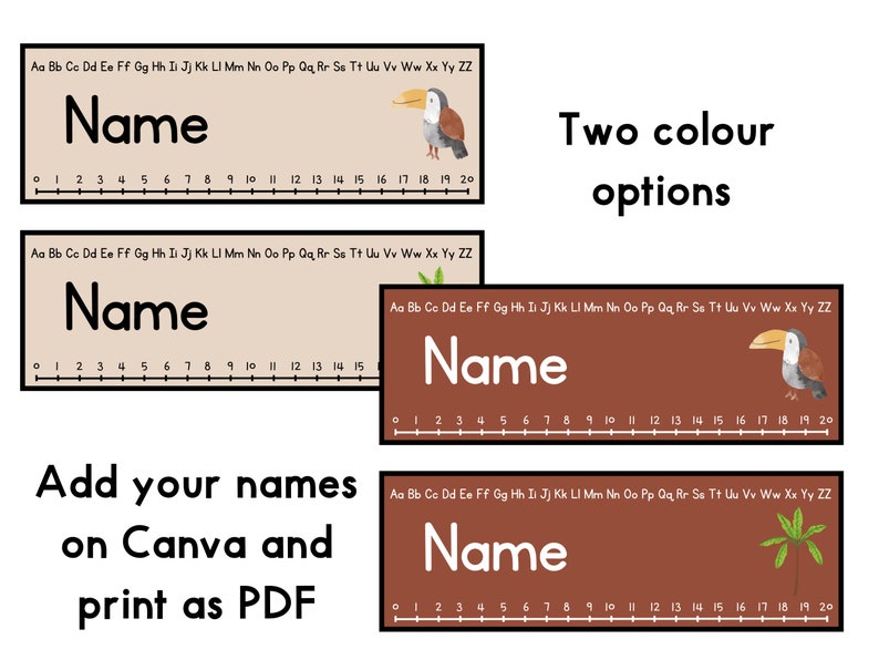 Student Desk Name Labels EDITABLE | Desk Number Line | Alphabet ...