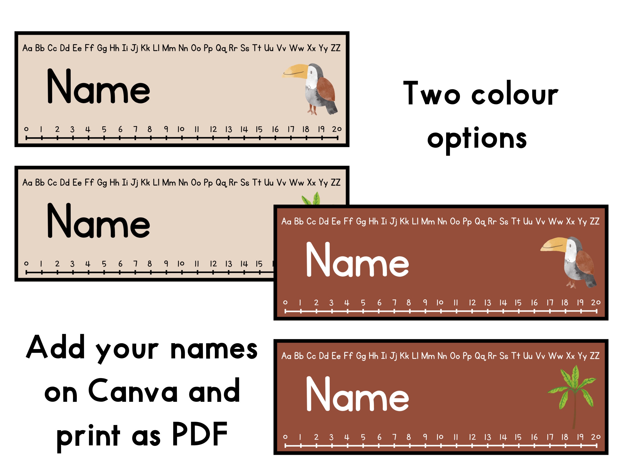 Student Desk Name Labels EDITABLE | Desk Number Line | Alphabet ...