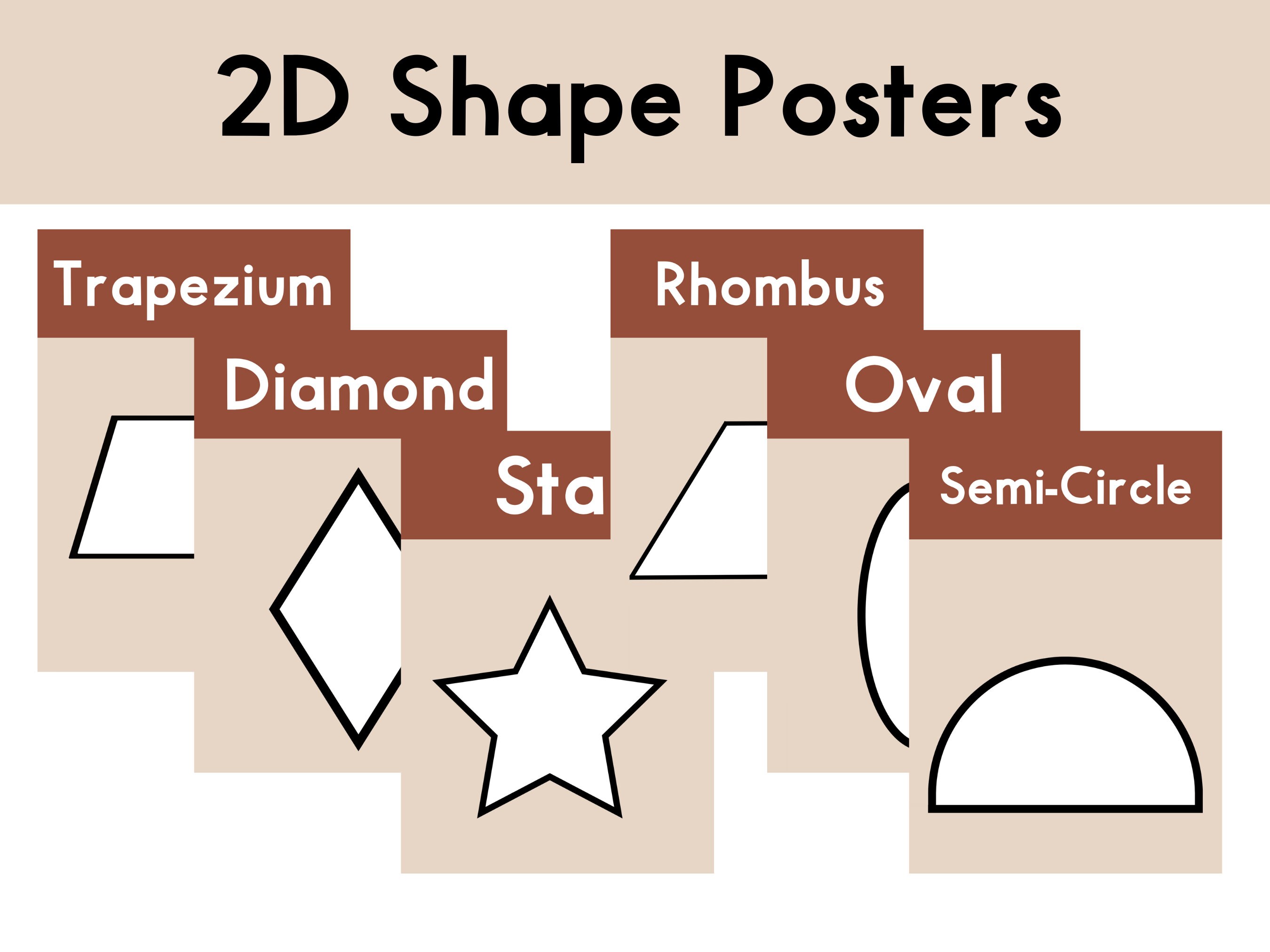 2D Shape Poster Classroom Poster Neutral Classroom Classroom Display ...