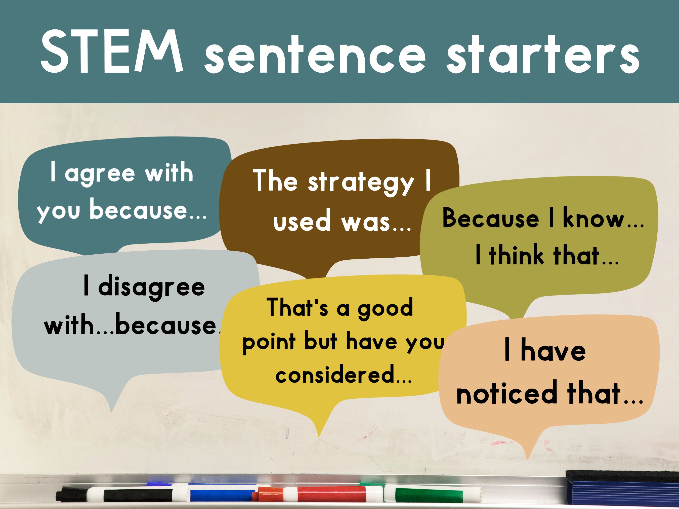 STEM Sentence Stems Classroom Sentence Starters Classroom Talk Posters ...