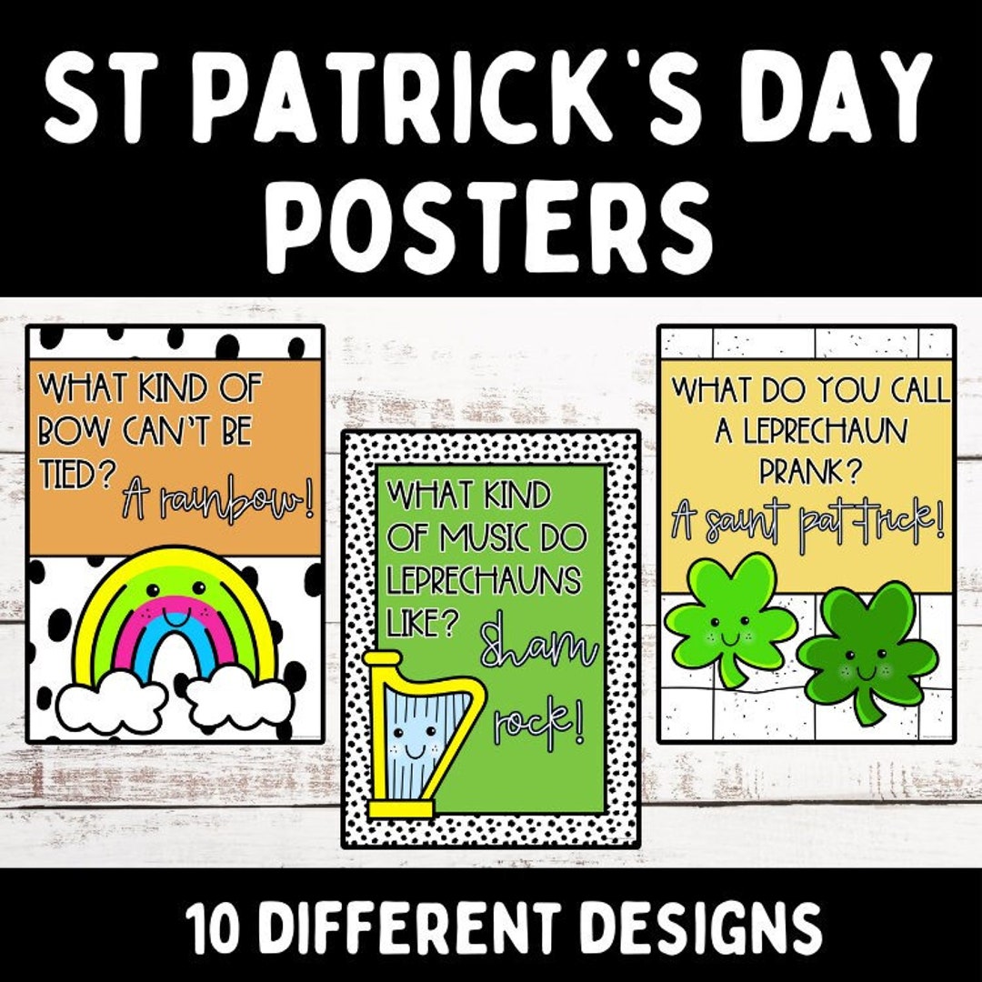St Patrick's Day Joke Posters | March Bulletin Board | March Classroom ...