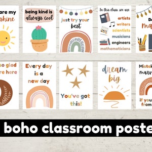 Boho Classroom Poster Printables - Etsy UK
