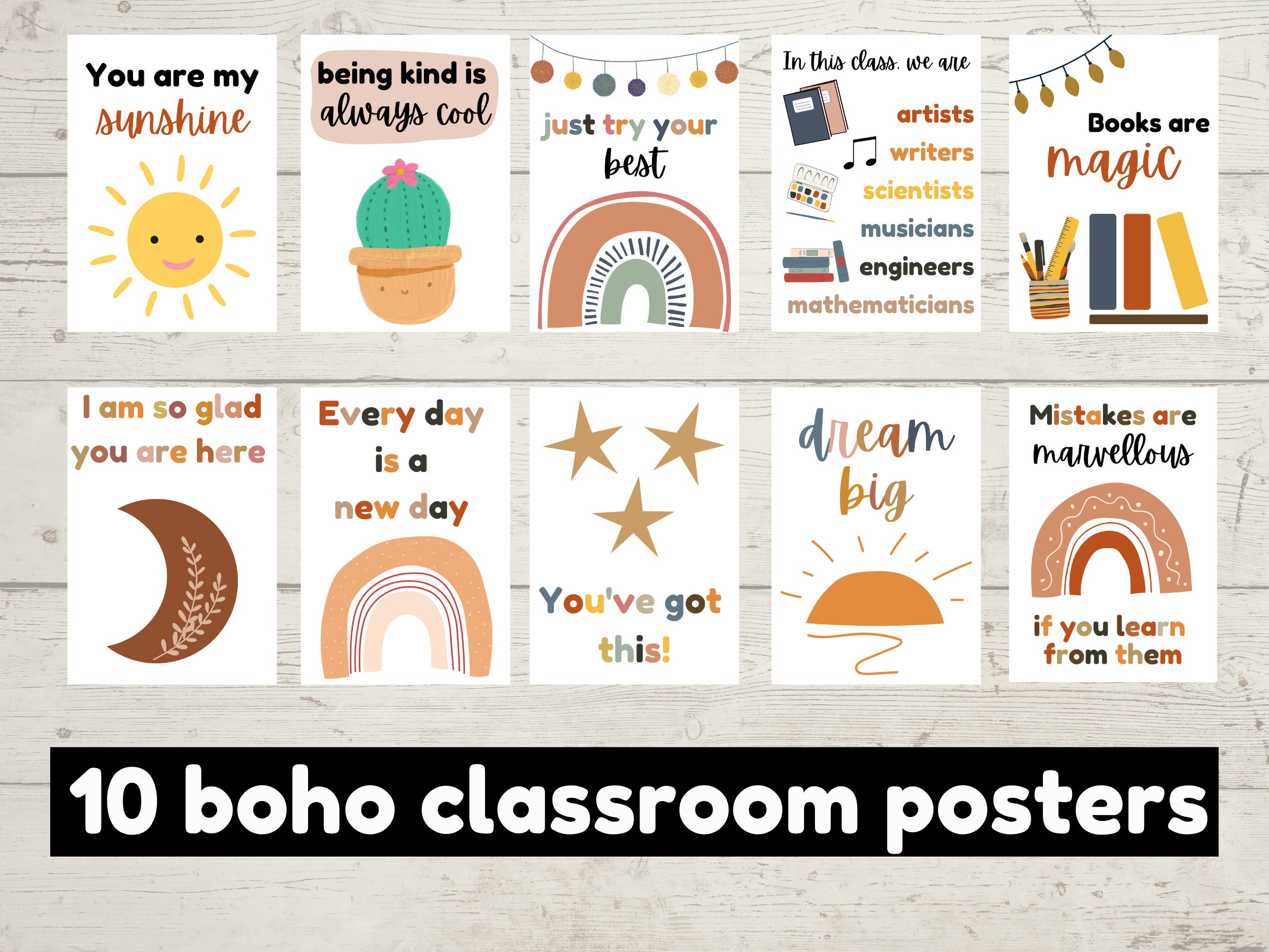 Boho Classroom Poster Printables - Etsy UK