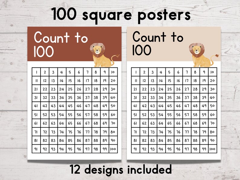 Count to 100 Number Chart Number Poster Classroom Poster Classroom ...