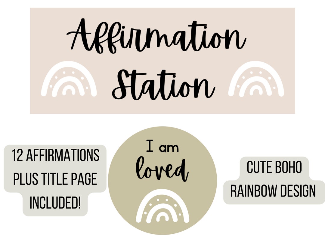 POSITIVE AFFIRMATIONS | Affirmation Station | Classroom Decor | Boho ...