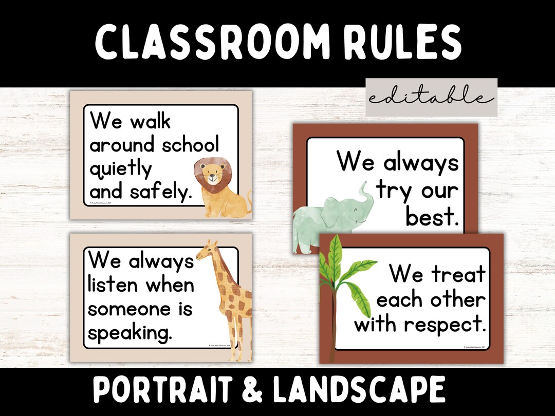 Classroom Rules Posters EDITABLE | Expectations | Classroom Decor ...