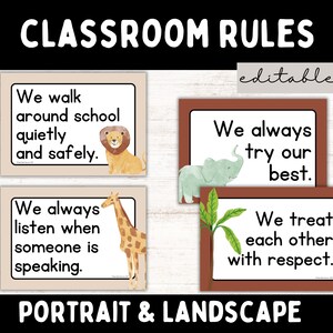 Classroom Rules Posters EDITABLE | Expectations | Classroom Decor ...