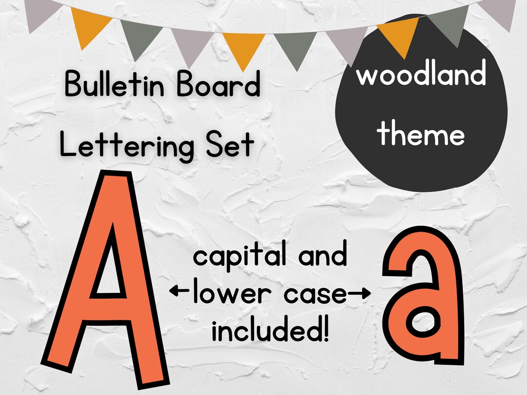 BULLETIN BOARD LETTERING | Woodland Colour Scheme | Classroom Decor - Etsy